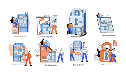 Big data analytics platform data management Vector Image