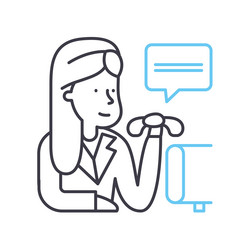 Clerk line icon outline symbol Royalty Free Vector Image