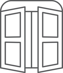 Open double door icon symbol isolated on white Vector Image