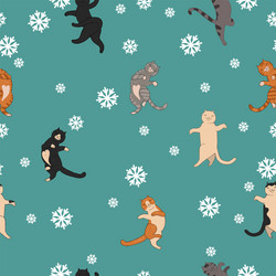Seamless pattern with cats and dogs flat design Vector Image