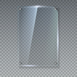 Transparent glass plate mock up see through Vector Image