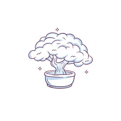 Hand drawn bonsai tree doodle sketch Royalty Free Vector