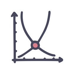 Exponential graph line doodle simple icon Vector Image