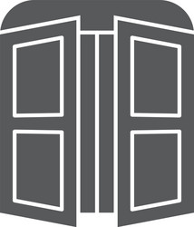 Open double door icon symbol isolated on white Vector Image