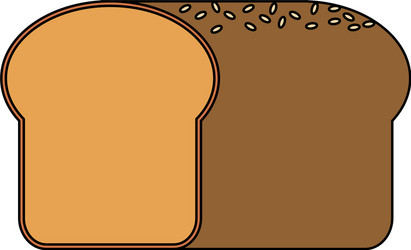 Color drawing pencil cartoon long bread food Vector Image