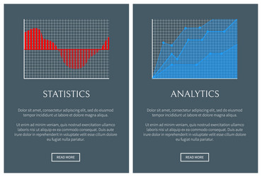 Statistics in visual form charts and flowcharts Vector Image