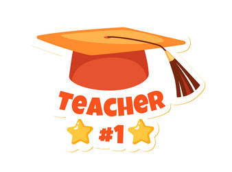 Best teacher sticker Royalty Free Vector Image
