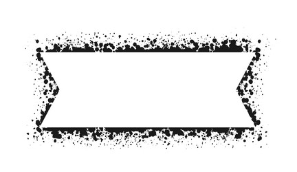 Square grunge ink splatter frame spray graffiti Vector Image