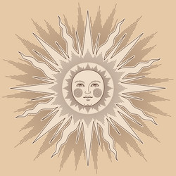 Heraldic sun small Royalty Free Vector Image - VectorStock