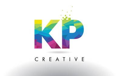 Kp k p letter modern logo design with yellow Vector Image