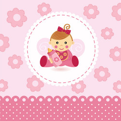 Angel baby girl on cloud Royalty Free Vector Image