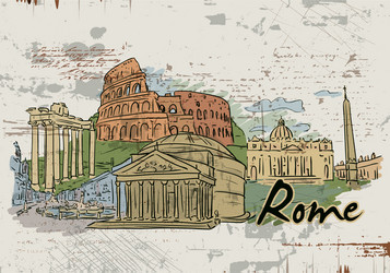 Rome doodles Royalty Free Vector Image - VectorStock