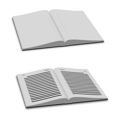 Cute cartoon open book realistic 3d Royalty Free Vector