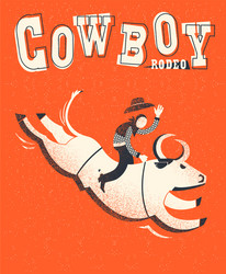 Bull riding poster american chempion Royalty Free Vector