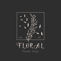 Hand drawn flower logo Royalty Free Vector Image