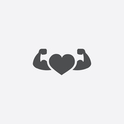 Heart with muscular arms Royalty Free Vector Image