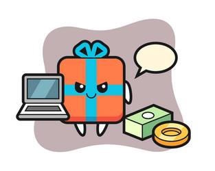 Mascot of paper as a hacker Royalty Free Vector Image