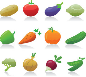 Glossy vegetable set Royalty Free Vector Image