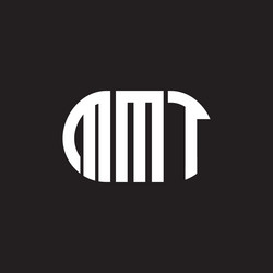 Mmt abstract monogram shield logo design on black Vector Image