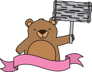 Teddy Bear Holding Sign Board Vector Images (37)