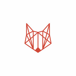 Fox line logo design foxie logo icon Royalty Free Vector