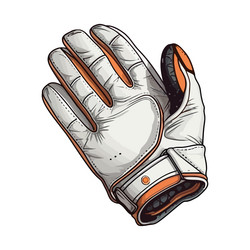 Hand in sports glove catches ball Royalty Free Vector Image
