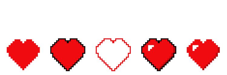 Broken heart icon red 8 bit Royalty Free Vector Image