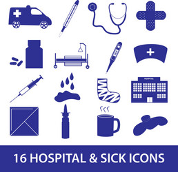 Sickness illness disease symptom a set Royalty Free Vector
