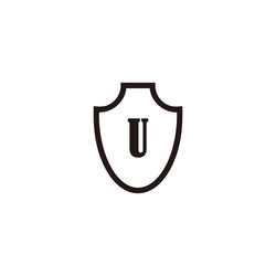 Letter u in 6 shield geometric symbol simple logo Vector Image