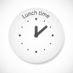 Lunch time clock Royalty Free Vector Image - VectorStock