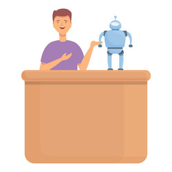 Program robot icon cartoon kid education Vector Image