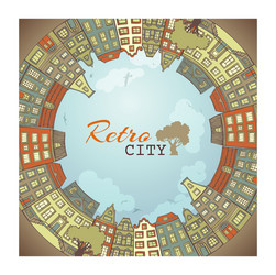 Round city landscape Royalty Free Vector Image