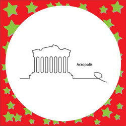 Acropolis of athens outline black Royalty Free Vector Image