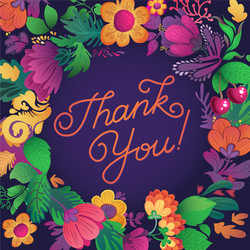 Thank you card in bright colors Royalty Free Vector Image