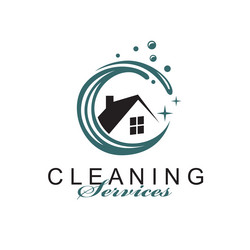 Simple cleaning service logotype Royalty Free Vector Image