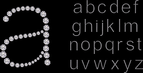 Shiny diamond alphabet letters blue background Vector Image