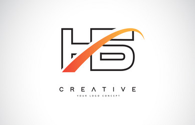 Hs letter design with creative cut and colorful Vector Image