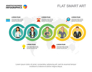 Five steps plan process chart template Royalty Free Vector