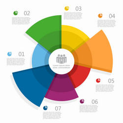 Pie chart concept with 8 parts template Royalty Free Vector