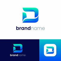 D letter overlapping shape logo design Royalty Free Vector