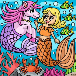 Unicorn princess cartoon colored clipart Vector Image