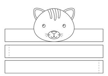 Printable cat paper crown party headband die cut Vector Image