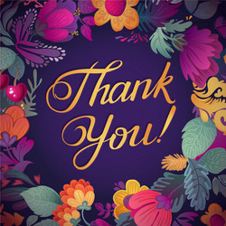 Thank you card in bright colors Royalty Free Vector Image