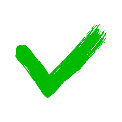 Tick v dirty grunge hand drawn with brush strokes Vector Image