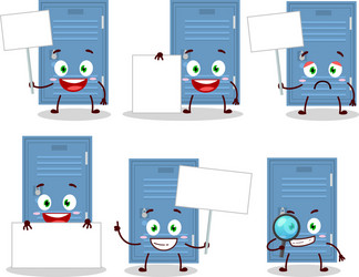 School student locker cartoon character Royalty Free Vector