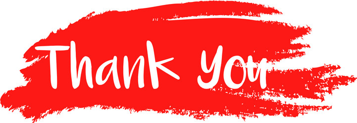 Thank you red and yellow text effect template Vector Image