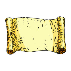 Scroll yellow paper sketch hand drawn Royalty Free Vector
