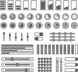 Different interface controls design elements flat Vector Image