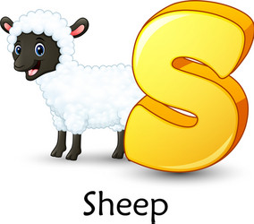Animals alphabet s is for sheep Royalty Free Vector Image