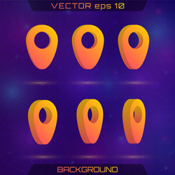 Red location map pin 3d pointer icon set Vector Image